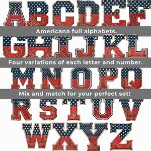 Americana Alphabet Mega Bundle – 5 Patriotic PNG SVG Sets for 4th of ...
