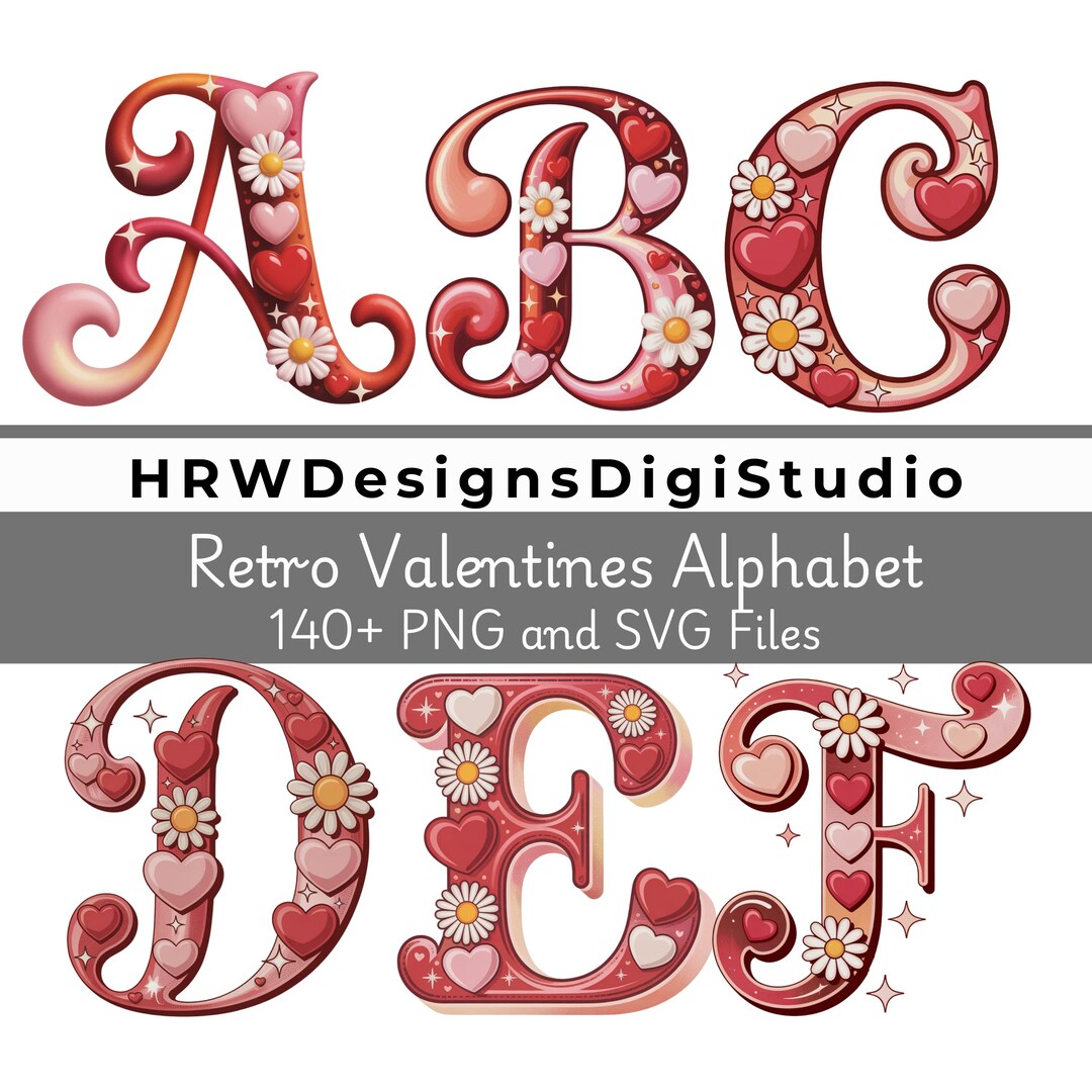 Retro 70s Alphabet Clipart, Groovy Letter Alphabet PNG SVG, Funky ...