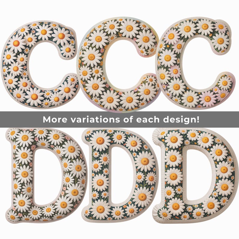 Name Sign Alphabet SVG PNG, Daisy Name Letters, Custom Name Decor ...