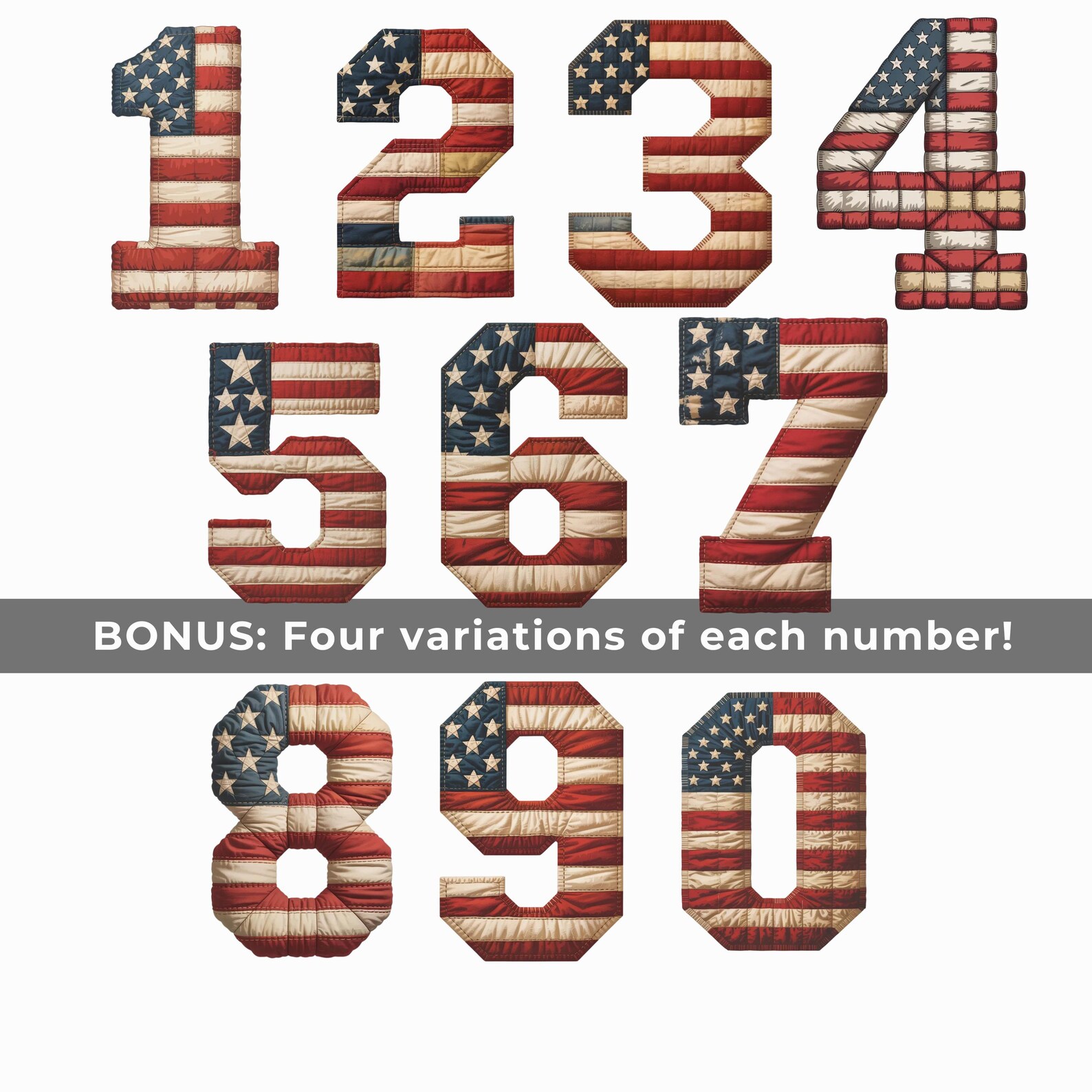 Vintage Americana Alphabet SVG PNG Mega 5 Alphabet Bundle, Patriotic ...