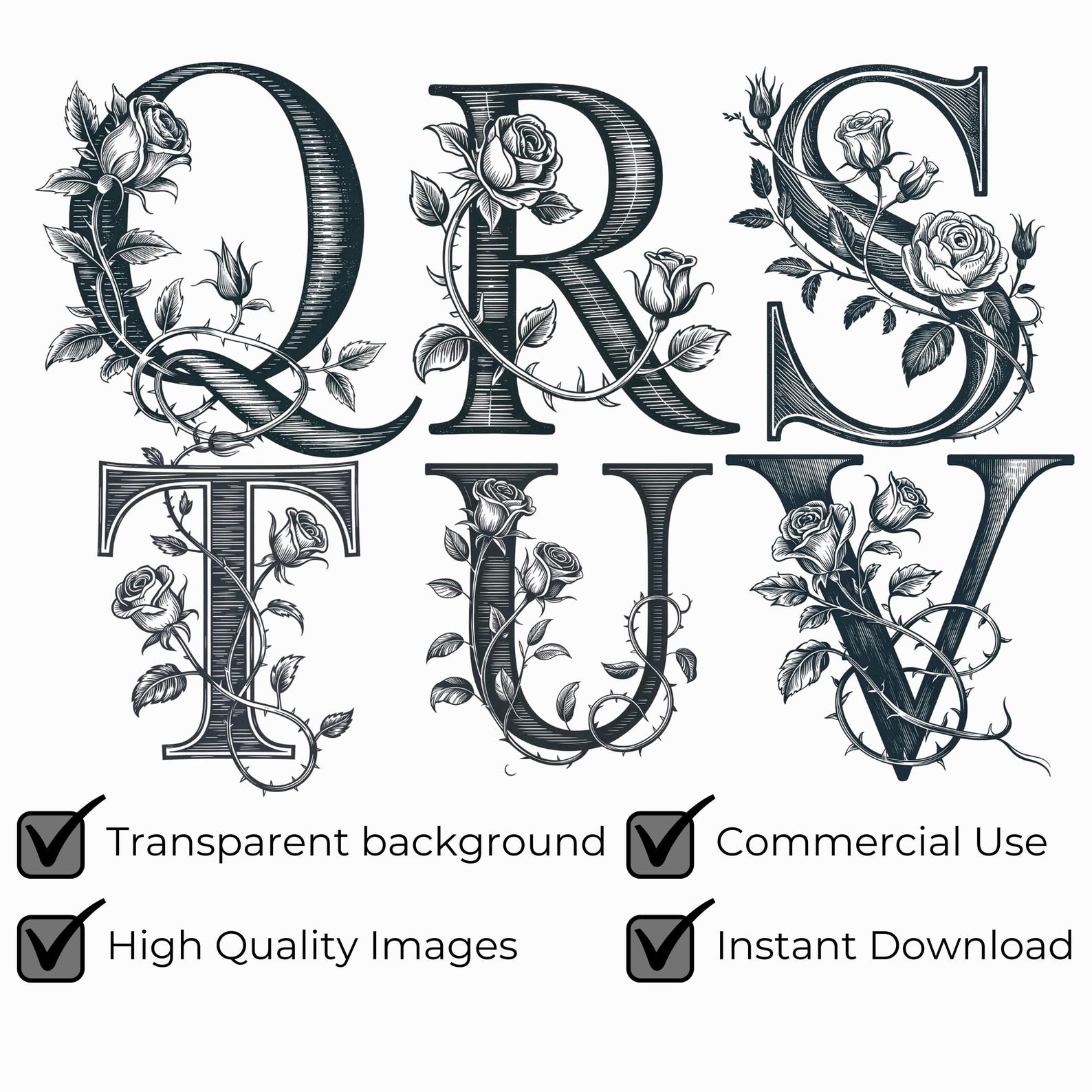 Dark Academia Alphabet SVG PNG, Vintage Engraved Letters, Gothic ...