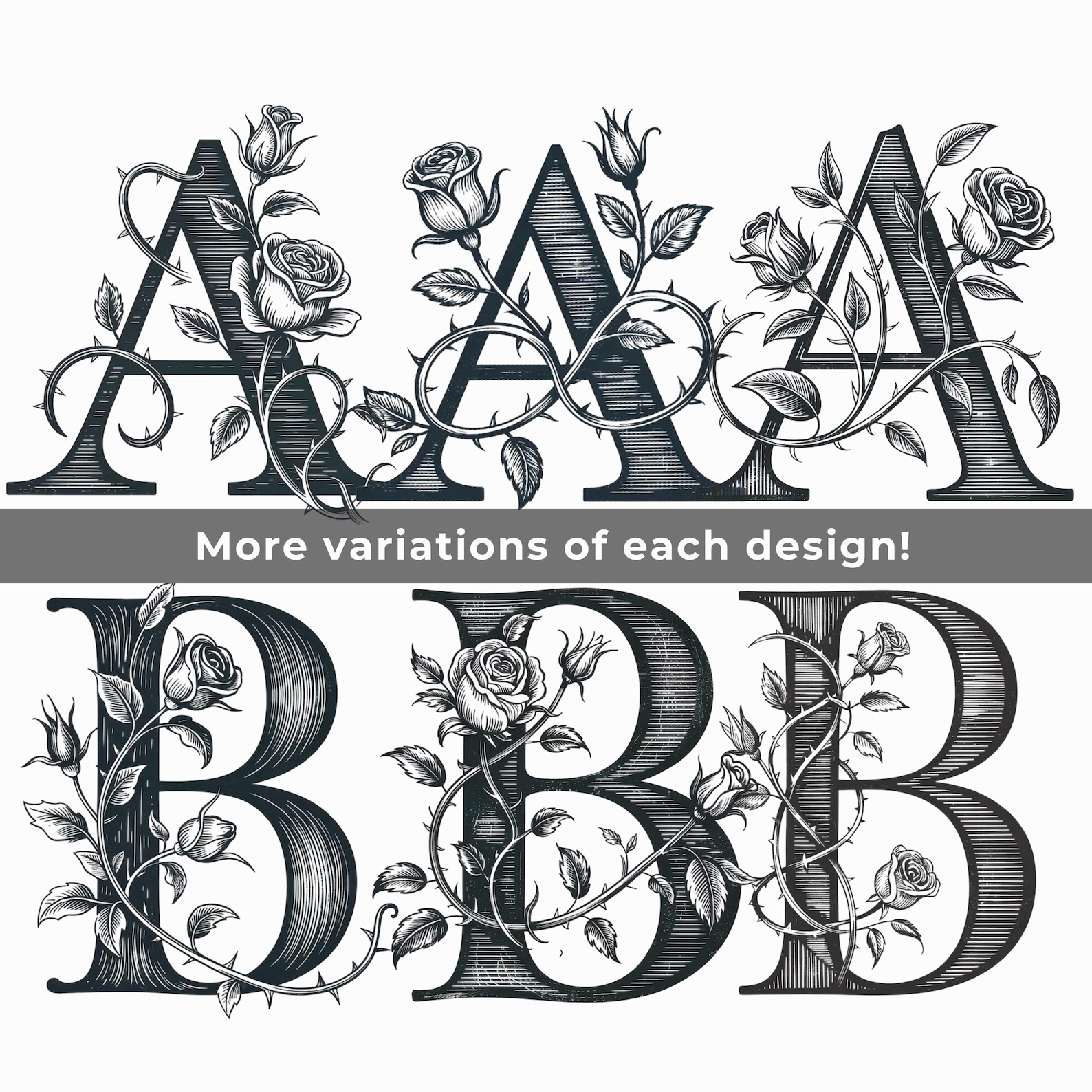 Dark Academia Alphabet SVG PNG, Vintage Engraved Letters, Gothic ...