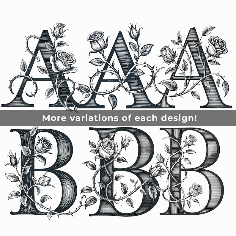 Dark Academia Alphabet SVG PNG, Vintage Engraved Letters, Gothic ...