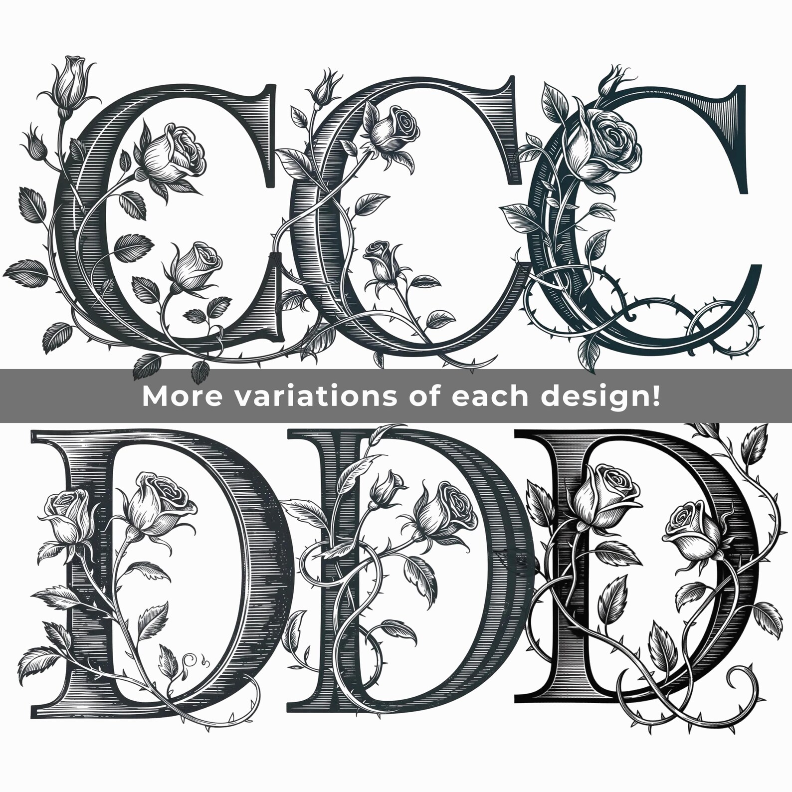 Dark Academia Alphabet SVG PNG, Vintage Engraved Letters, Gothic ...