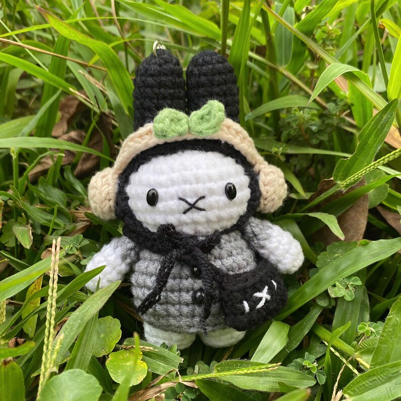 Handmade Crochet Bunny Miffy Keychain | Cute Amigurumi Rabbit Plush ...
