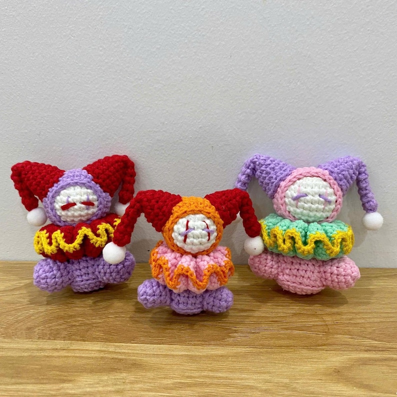Custom Handmade Crochet Jester Plushie, Creepy Cute Handmade Clown Doll ...