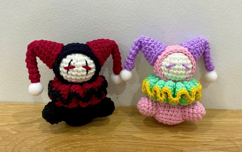 Custom Handmade Crochet Jester Plushie, Creepy Cute Handmade Clown Doll ...