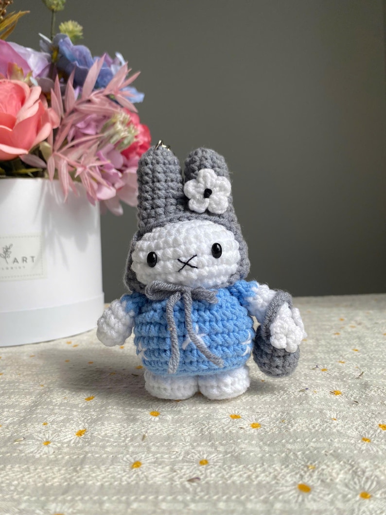 Crochet Bunny Miffy Keychain | Handmade Amigurumi Plush | Miffy Kawaii ...