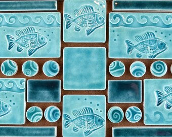 Ceramic fish tile | Etsy