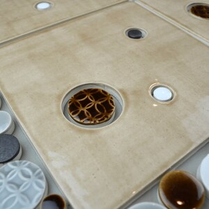 Squares & Dots, Handmade Ceramic Tile Mosaic, Ready to Install - Etsy