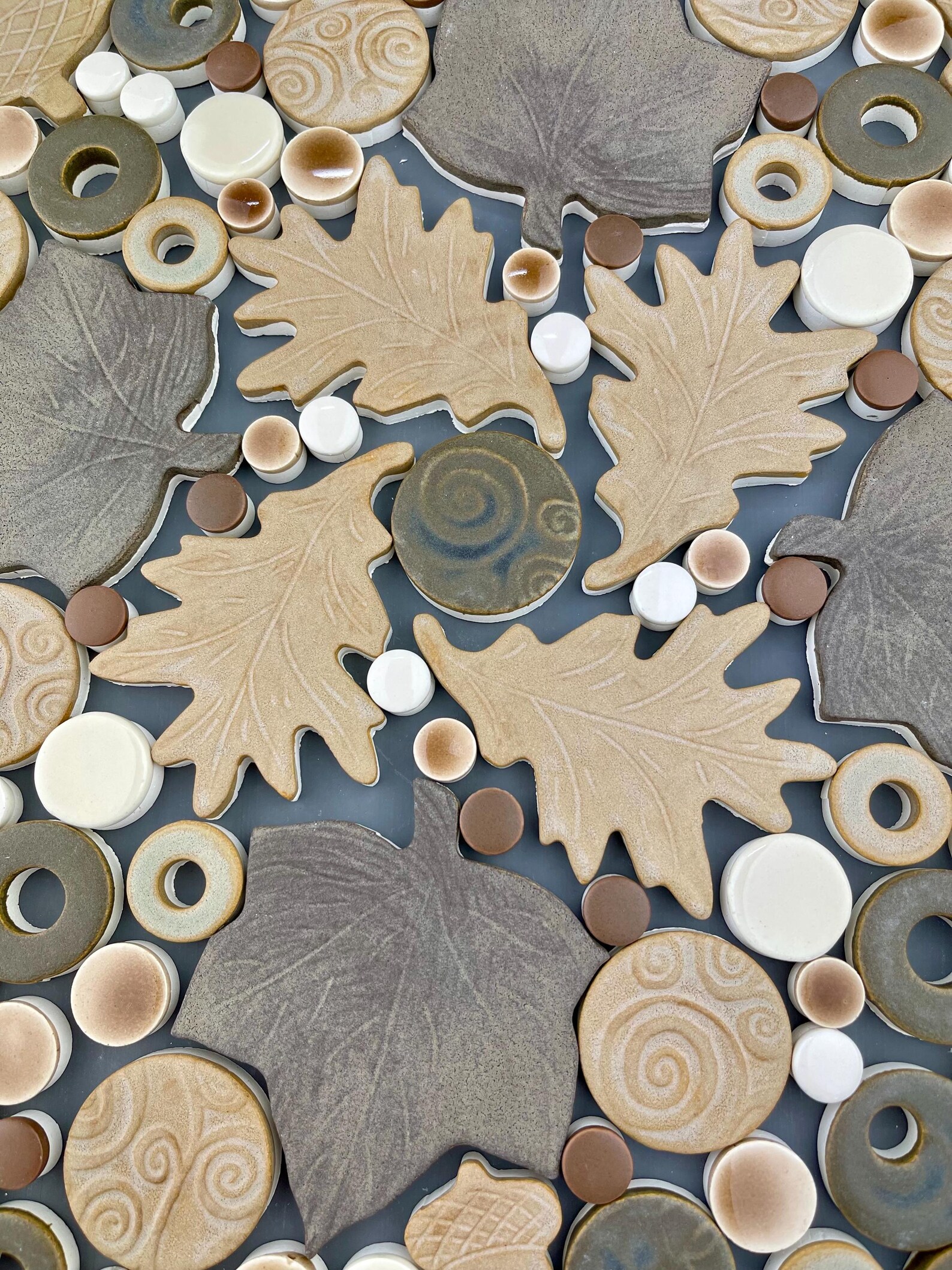 Oak & Acorn Mosaic, Handmade Ceramic Tile, Ready to Install 12 X 12 - Etsy