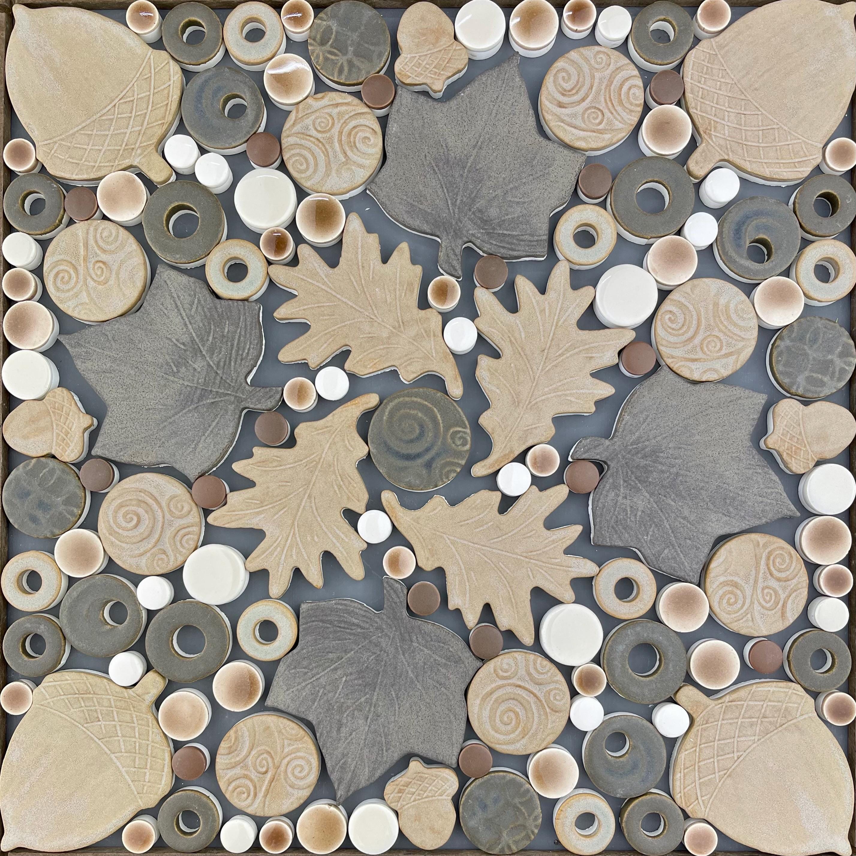 Oak & Acorn Mosaic, Handmade Ceramic Tile, Ready to Install 12 X 12 - Etsy