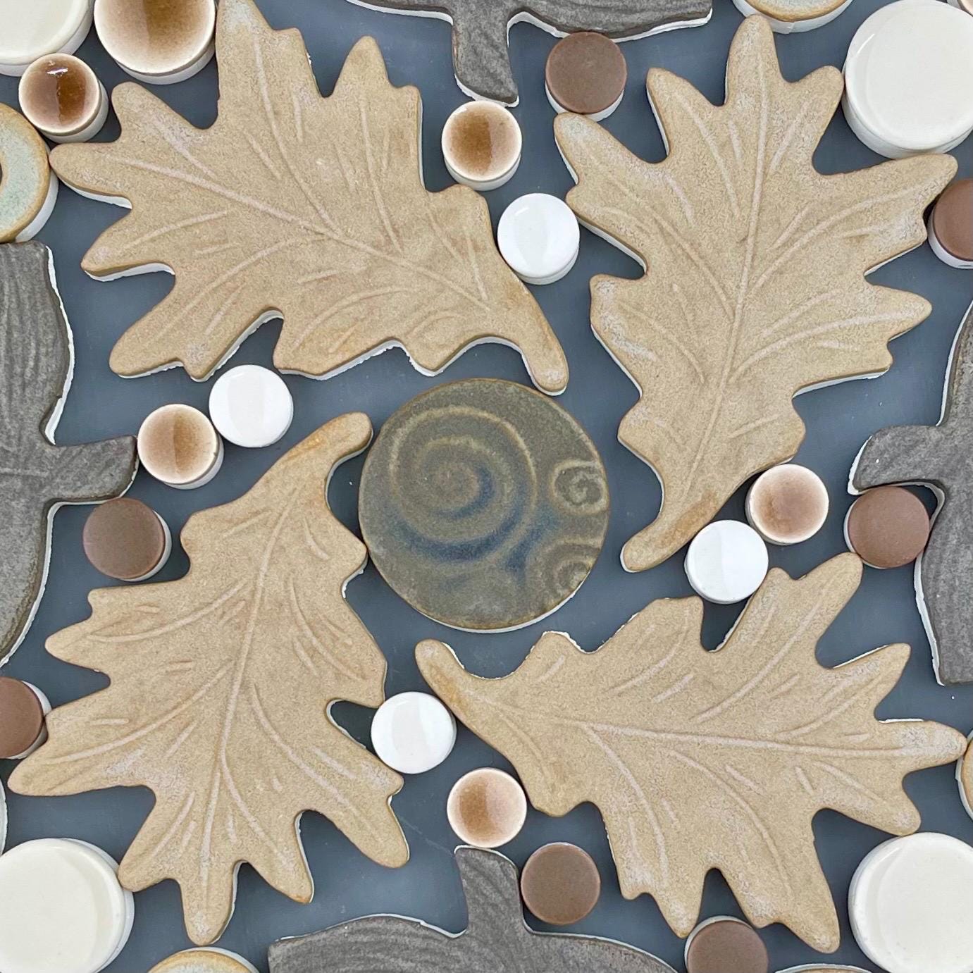 Oak & Acorn Mosaic, Handmade Ceramic Tile, Ready to Install 12 X 12 - Etsy