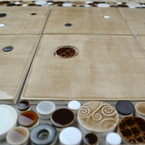 Squares & Dots, Handmade Ceramic Tile Mosaic, Ready to Install - Etsy