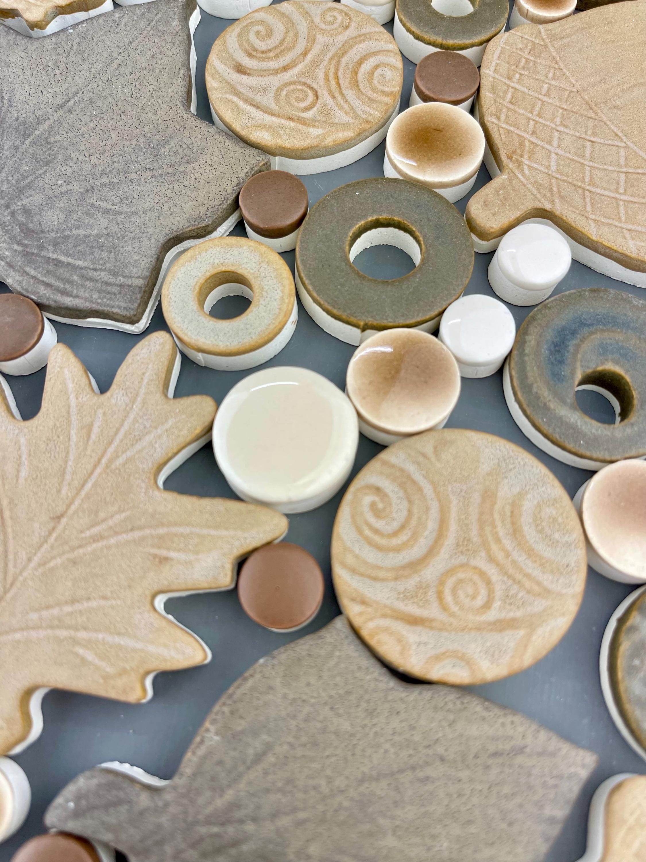 Oak & Acorn Mosaic, Handmade Ceramic Tile, Ready to Install 12 X 12 - Etsy