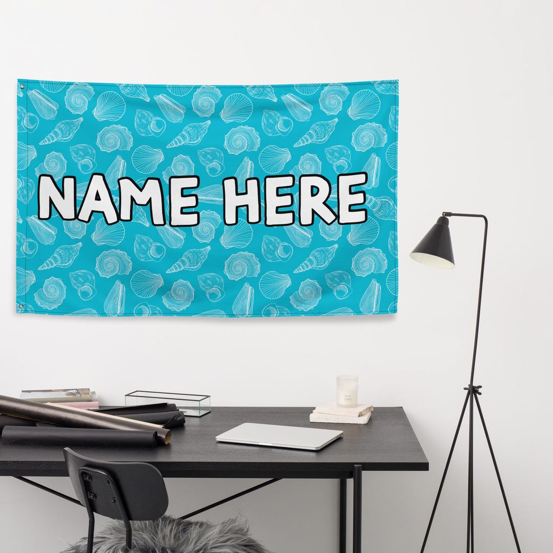 Personalized Ocean Lover Flag, Custom Name Marine Life Banner, Coastal ...