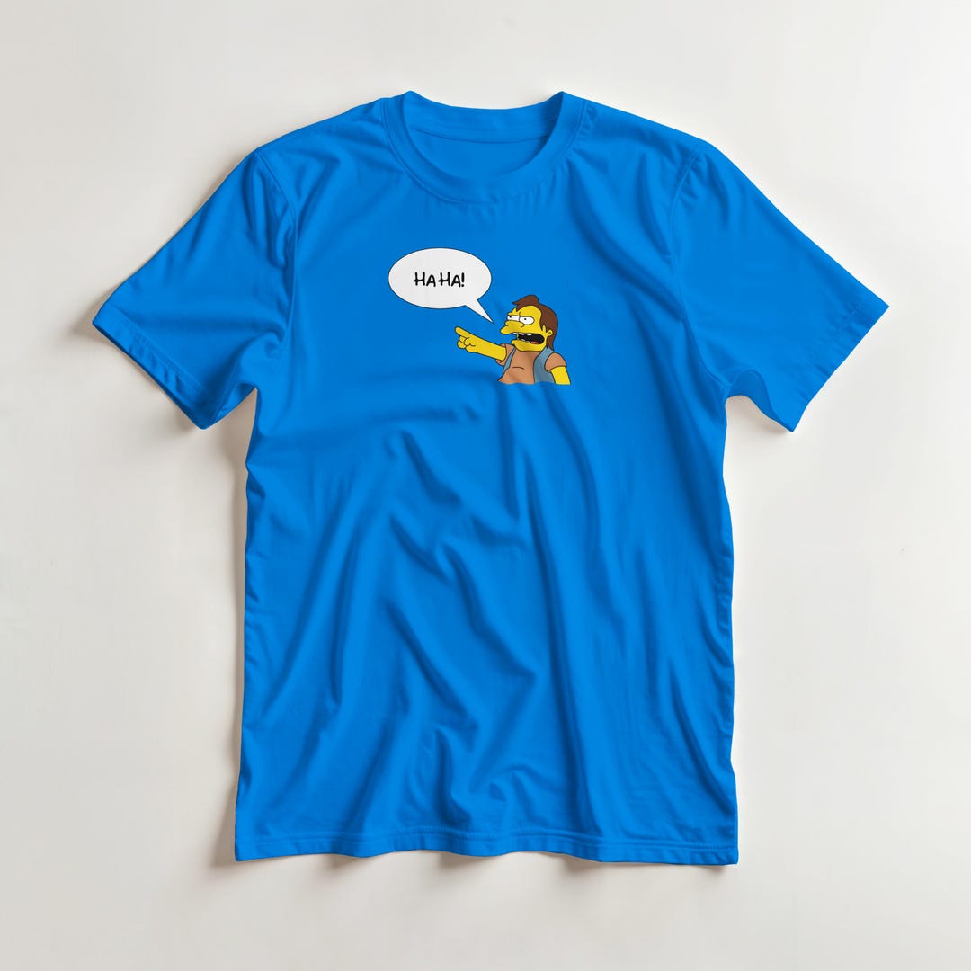 Funny Simpsons-inspired T-shirt. "haha!" Nelson Muntz T-shirt - Etsy