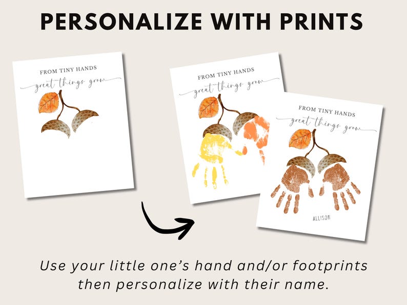 Fall Handprint & Footprint Art Bundle | Thanksgiving Baby Keepsake ...