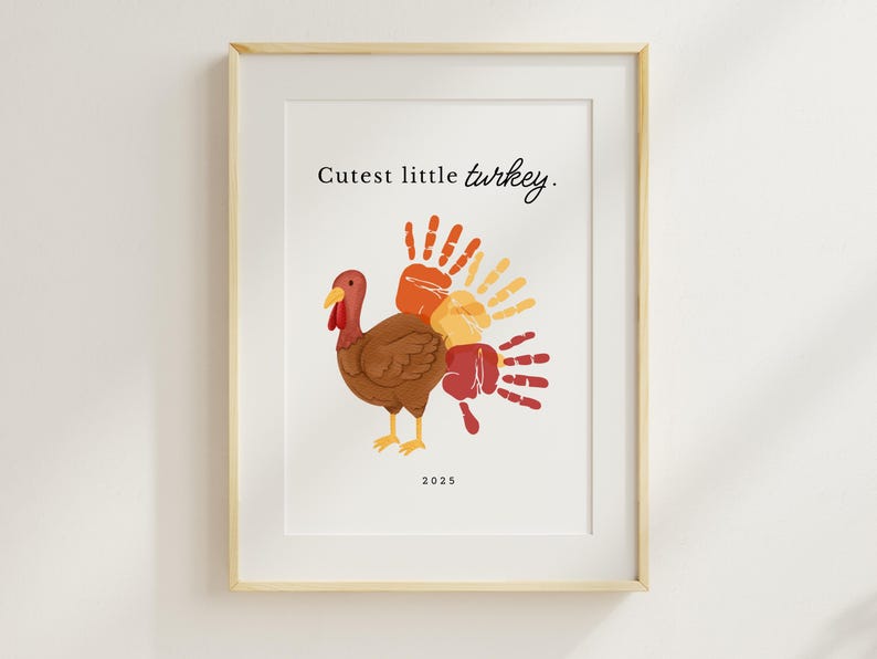 Cutest Little Turkey Handprint Craft | Thanksgiving Keepsake Printable ...