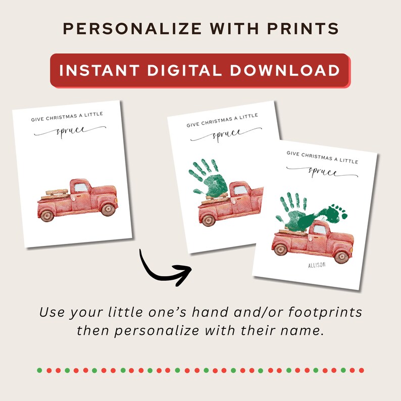 Christmas Handprint & Footprint Art Bundle, Christmas Baby Keepsake ...