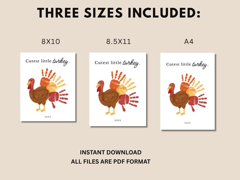 Cutest Little Turkey Handprint Craft | Thanksgiving Keepsake Printable ...