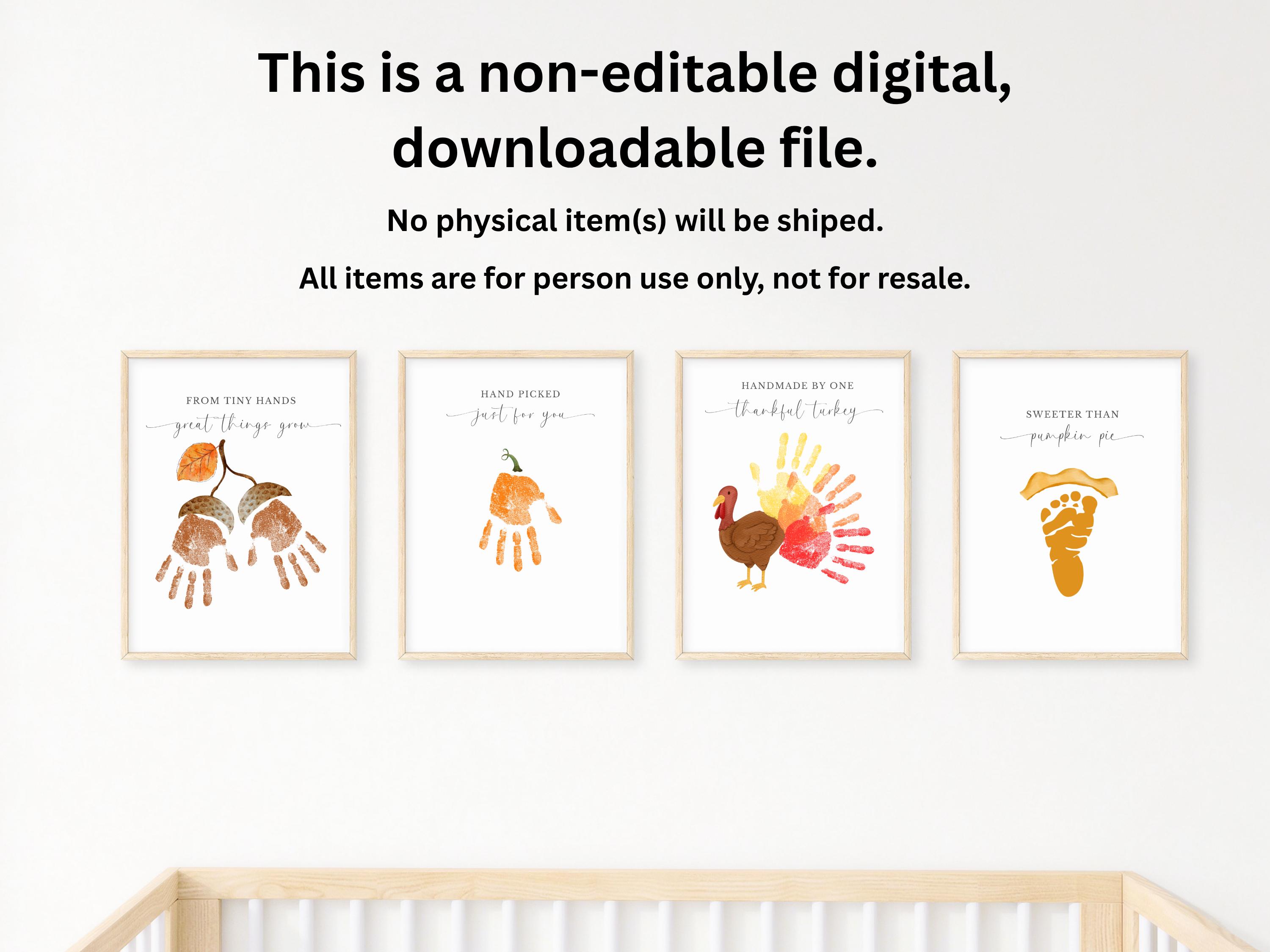 Fall Handprint & Footprint Art Bundle | Thanksgiving Baby Keepsake ...