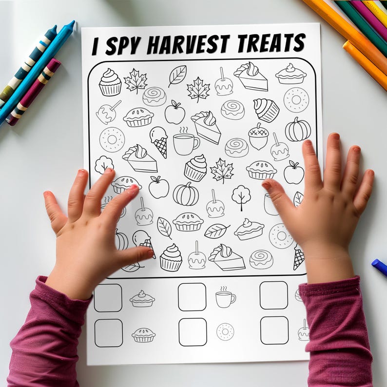 Fall I Spy Pages, Fall Activity Pages for Kids, Thanksgiving Activity ...