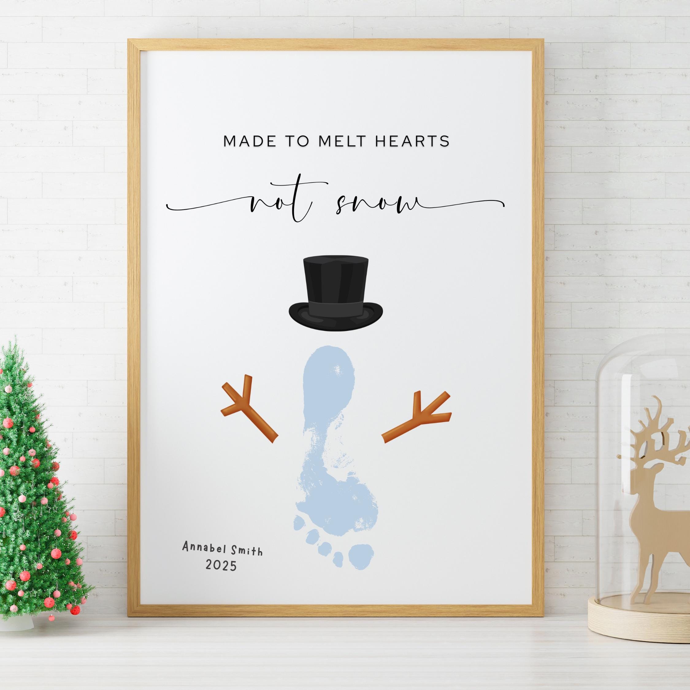 Christmas Footprint Art Template, Snowman Baby Craft Printable, Baby’s ...