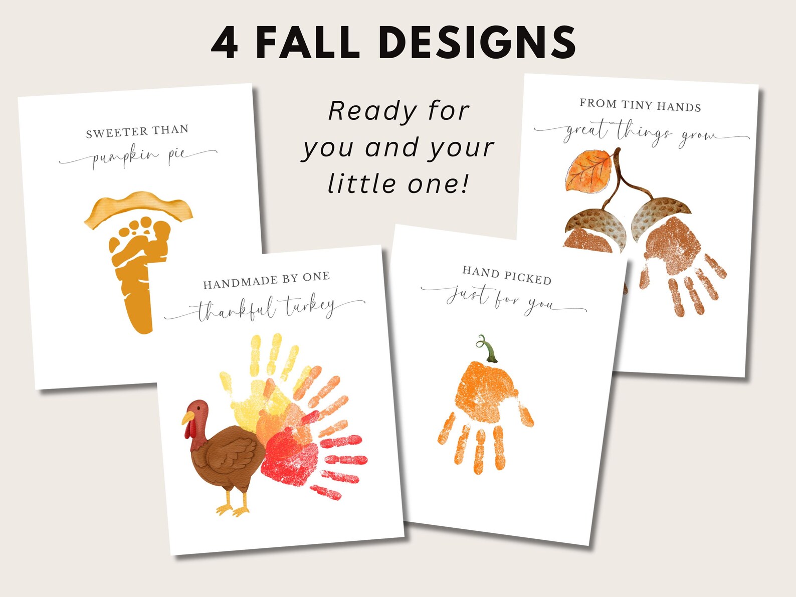 Fall Handprint & Footprint Art Bundle | Thanksgiving Baby Keepsake ...