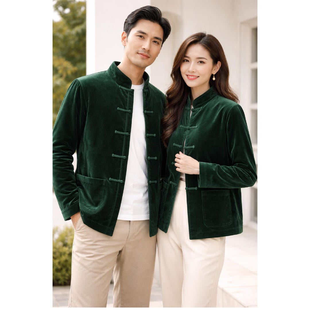 Emerald Green Tang Jacket | Chinese Frog Button Jacket | Mandarin ...