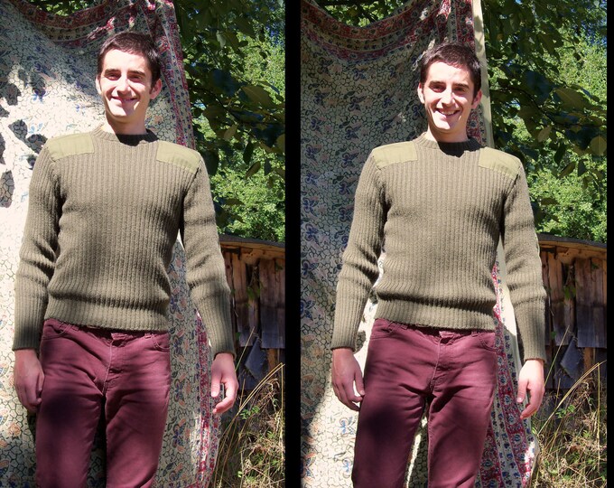Vtg MILITARY Olive Wool Sweater Men's Small - Etsy