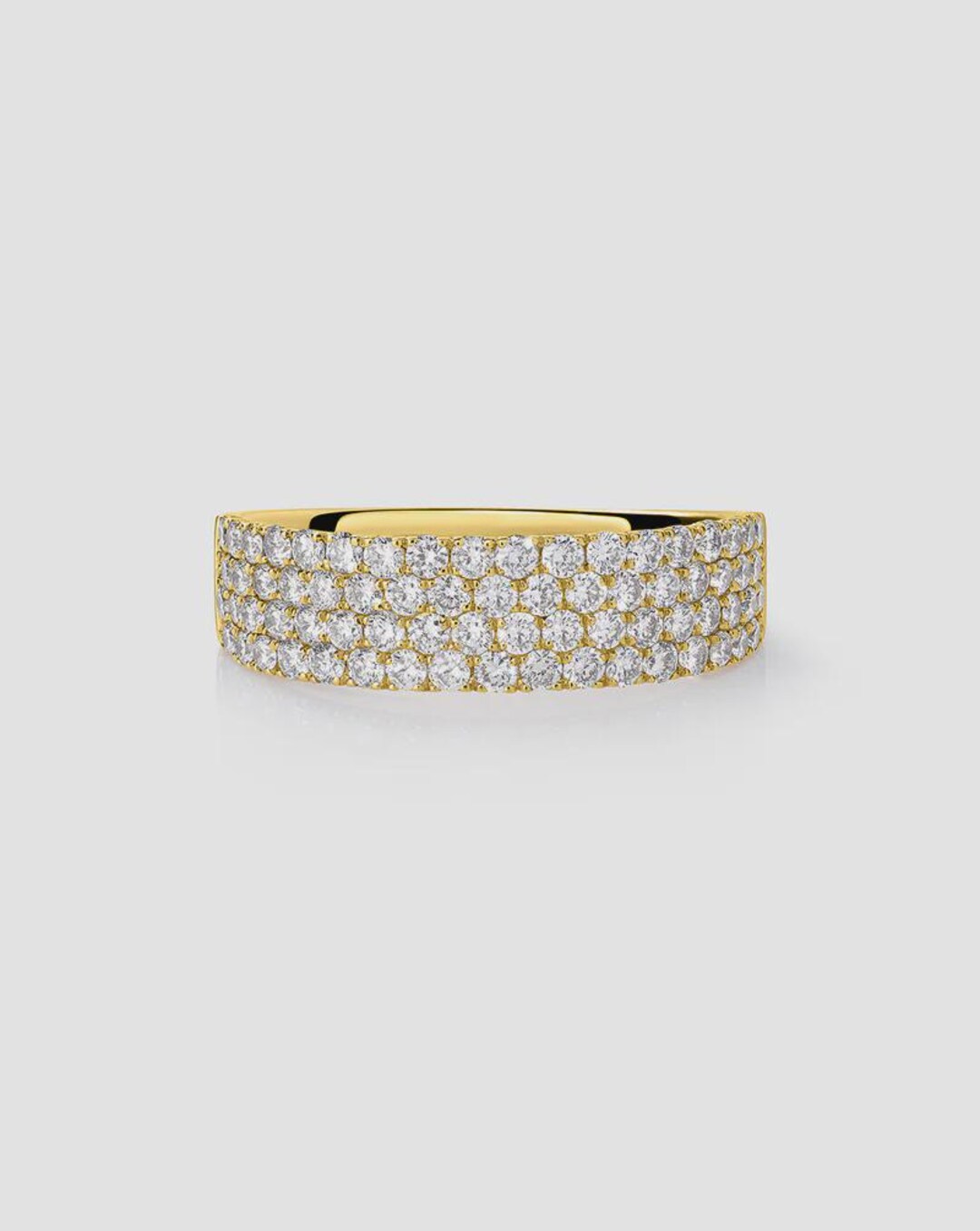 Four Row Stackable Pavé Ring, Wide Pave Diamond Band, Multi Row ...