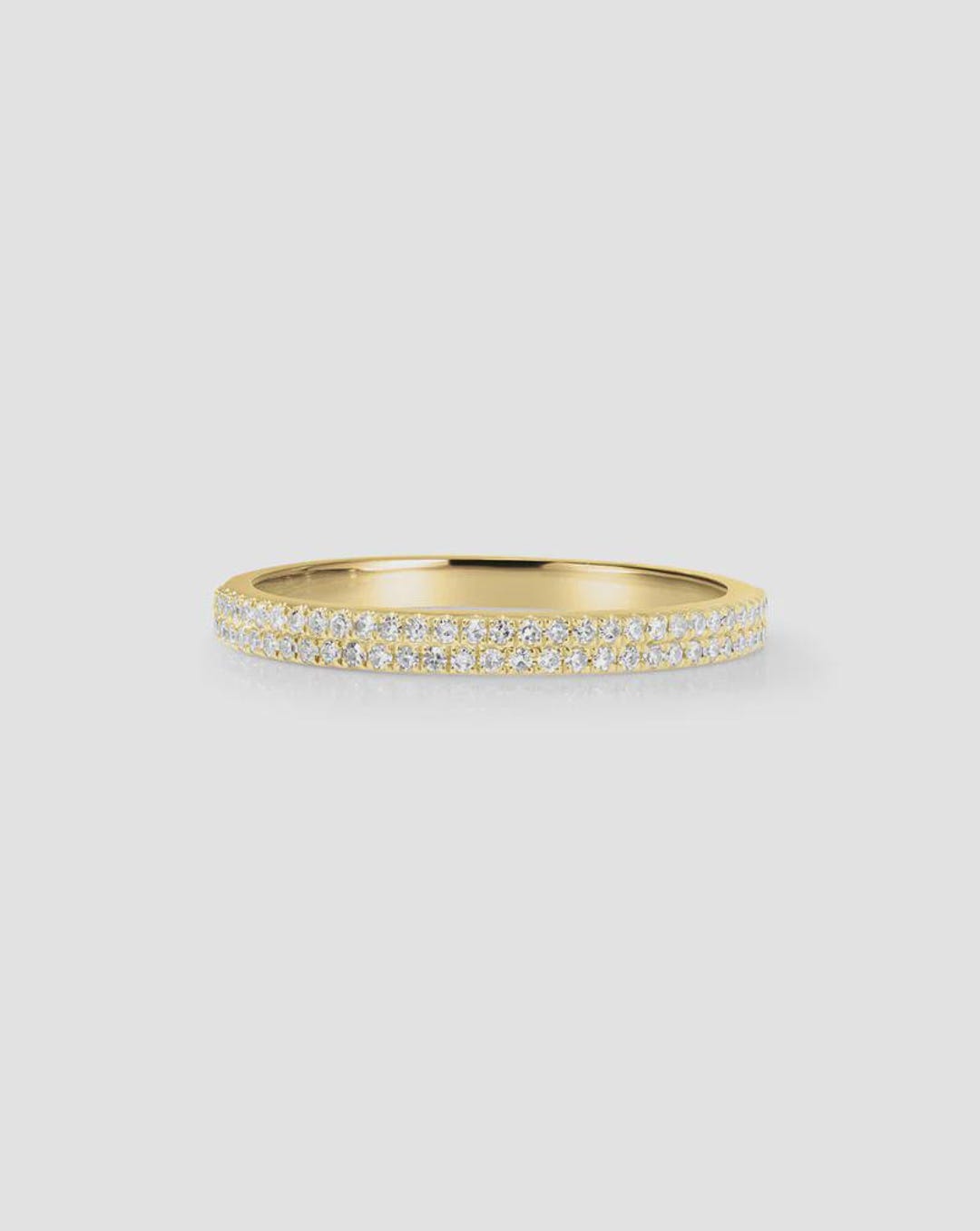 Double Row Stackable Pavé Ring, Two Row Pave Diamond Band, Stacking ...
