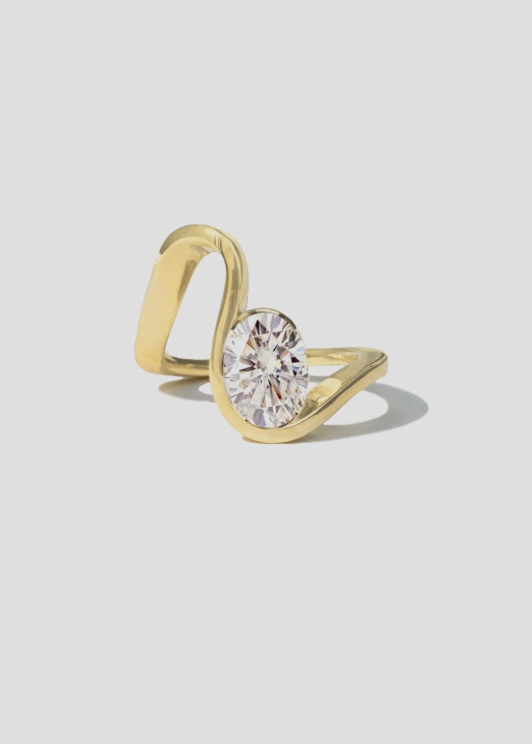 Oval Diamond Ribbon Trace Ring, Oval Diamond Trace Ring for Women ...