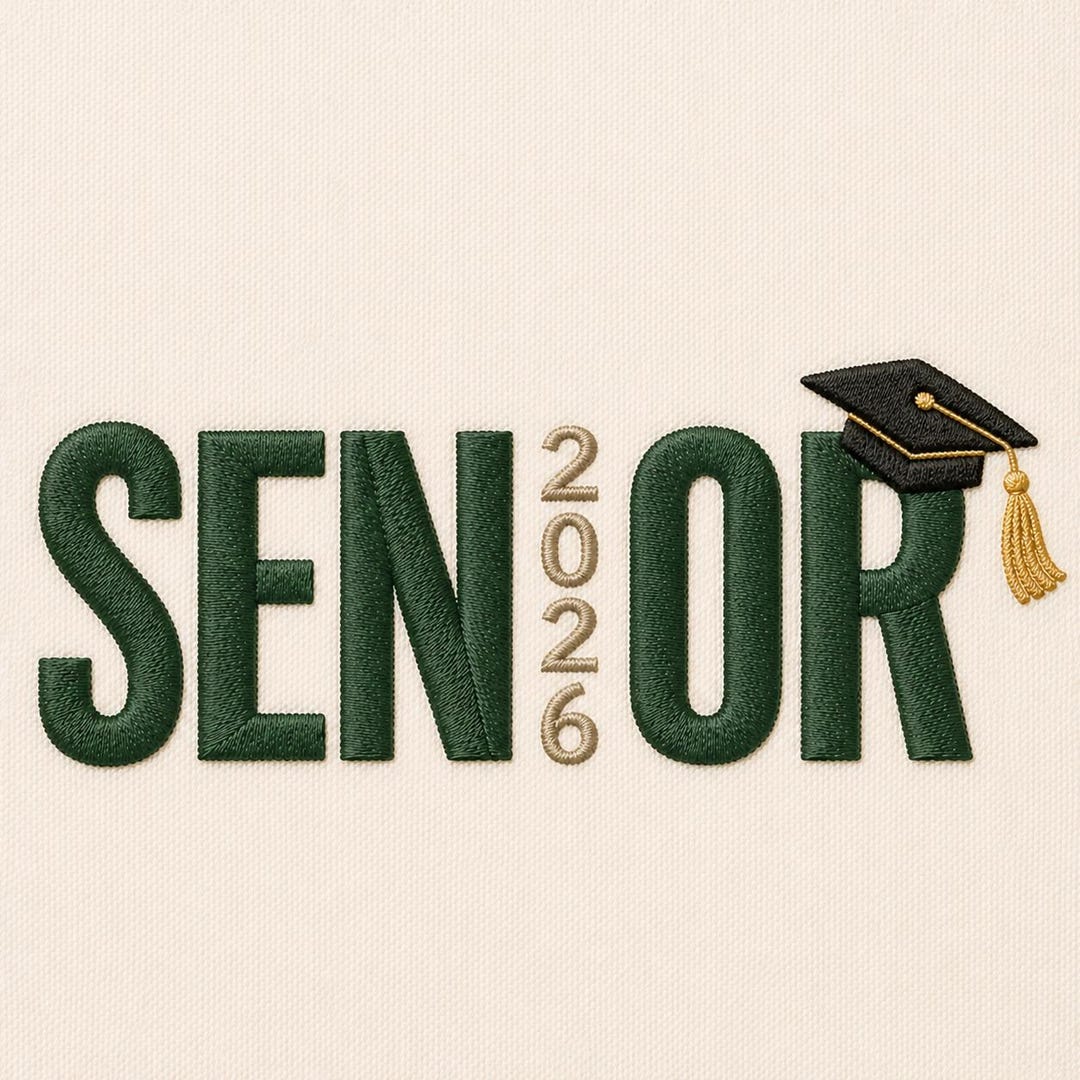 Senior 2026 Embroidery Design, Graduation Cap Stitch Art (digital File ...
