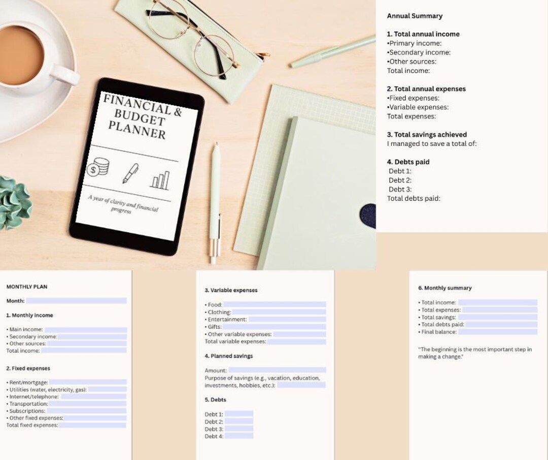 Editable Budget Planner: Fillable Finance Tracker (PDF Download) - Etsy UK