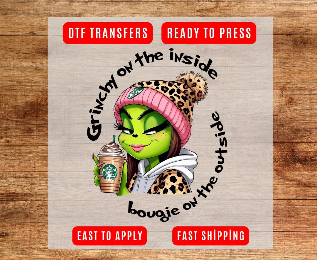 Grinch DTF Transfer | Bougie Grinch Christmas Design | Holiday Heat ...