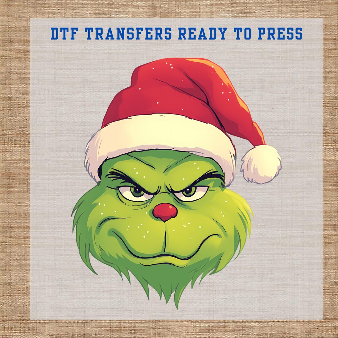 DTF Transfer Merry Christmas Grinch Design | Holiday Heat Transfer ...
