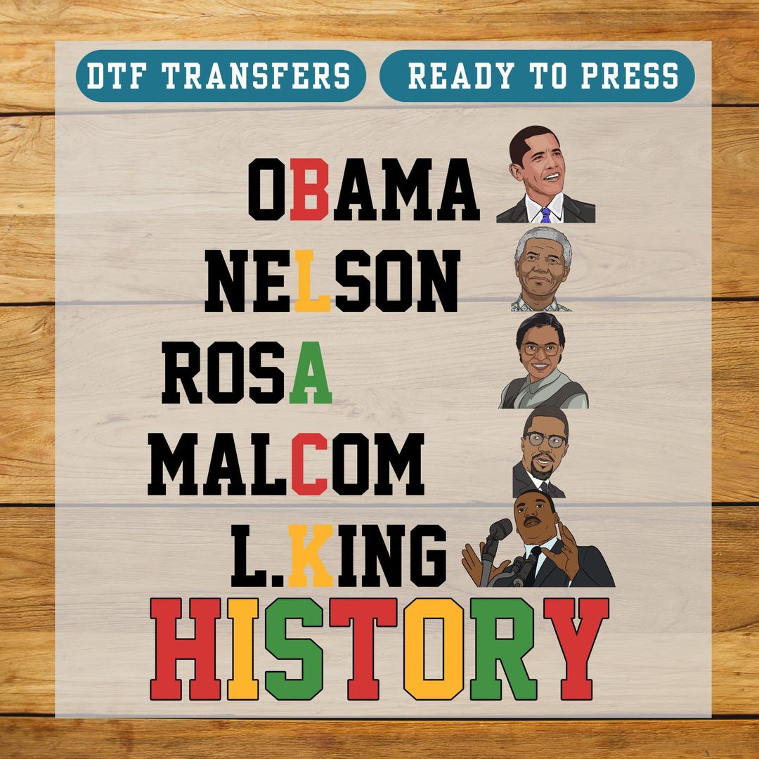 Iron on Transfer: Black History Icons - Obama, MLK, Rosa, Mandela - Etsy