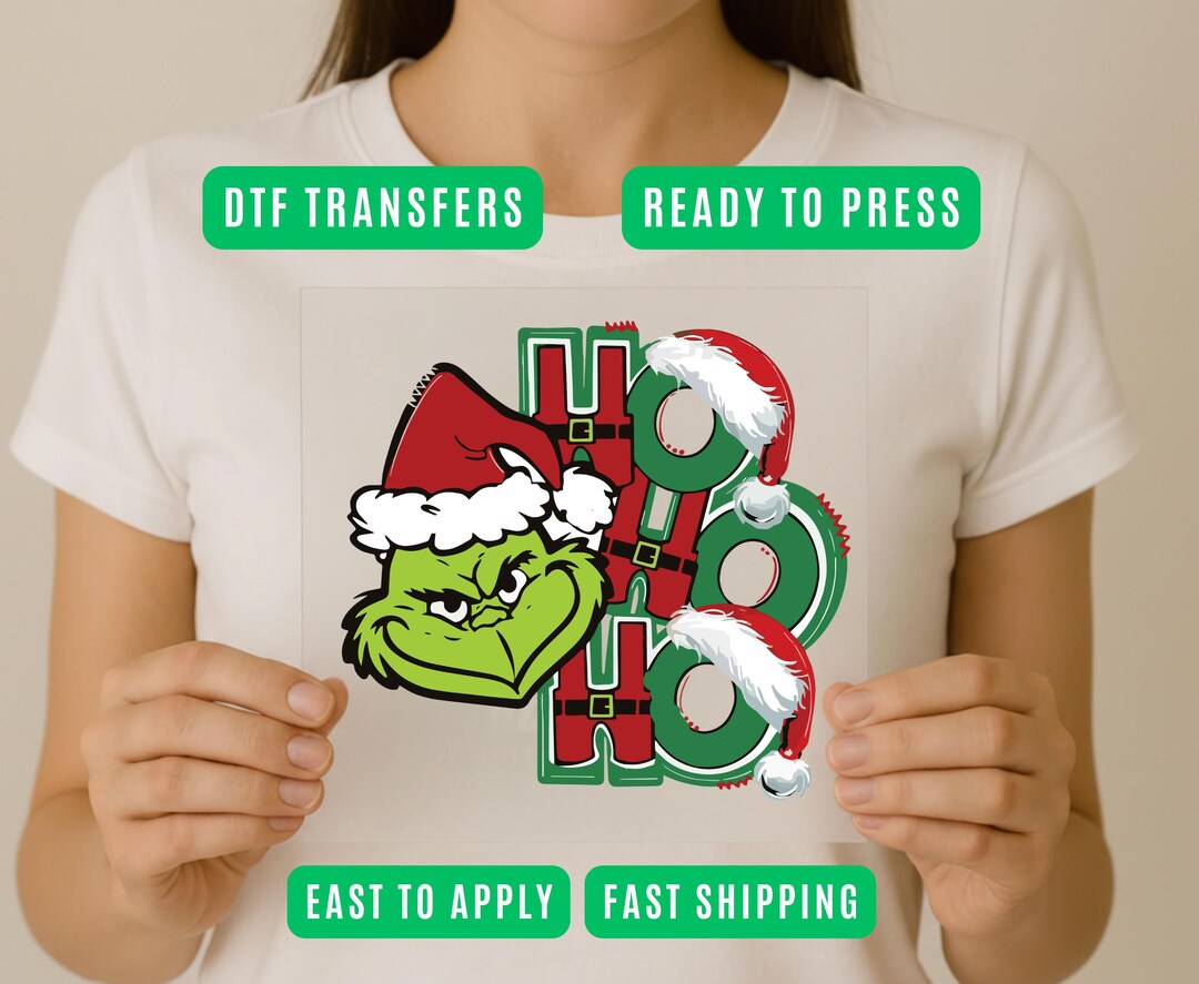 Grinch Christmas Iron on Transfers | Funny Holiday Shirt Heat Press - Etsy