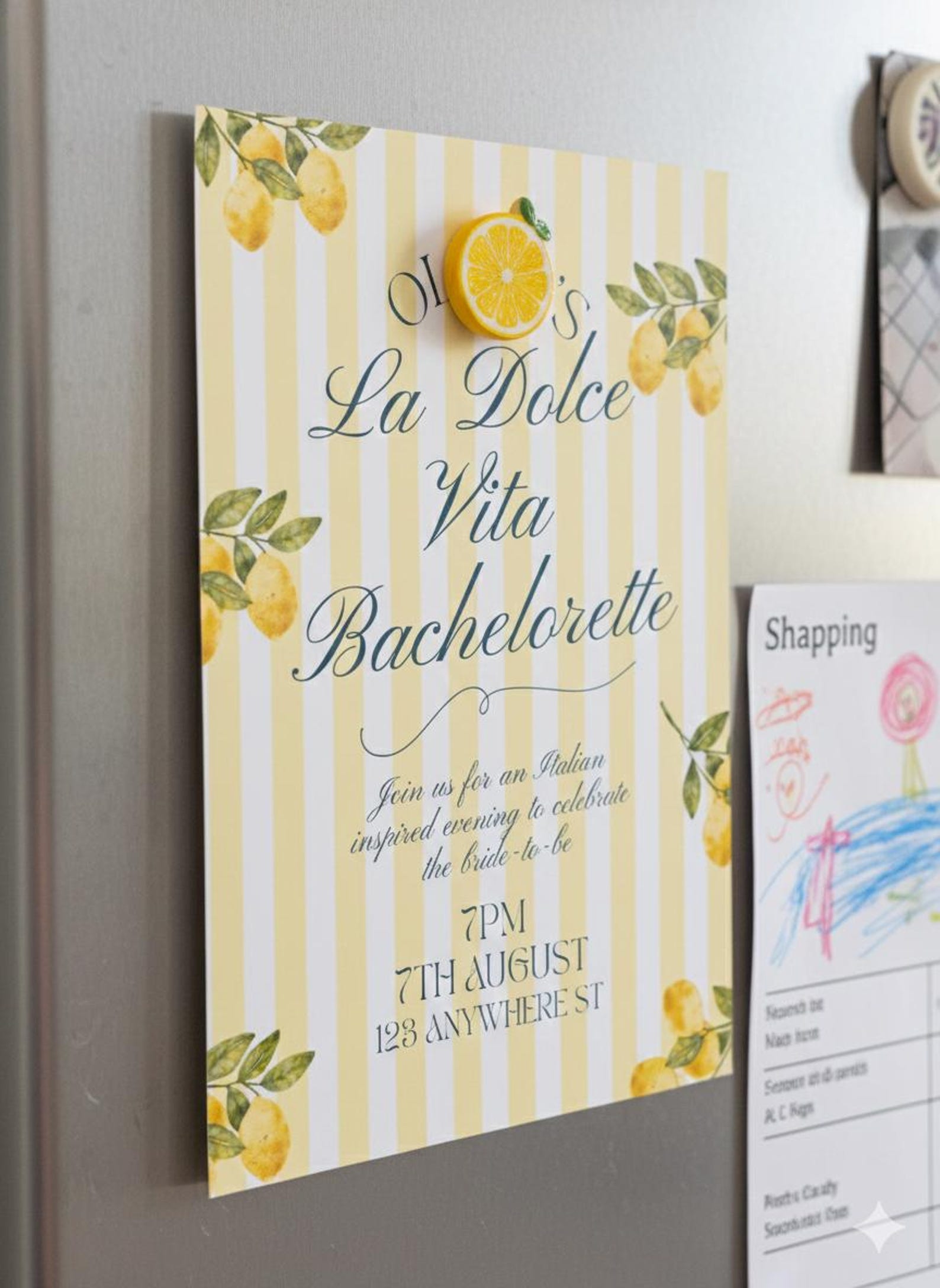 Italian Lemon Bachelorette Party Editable Invitation Template | Summer ...