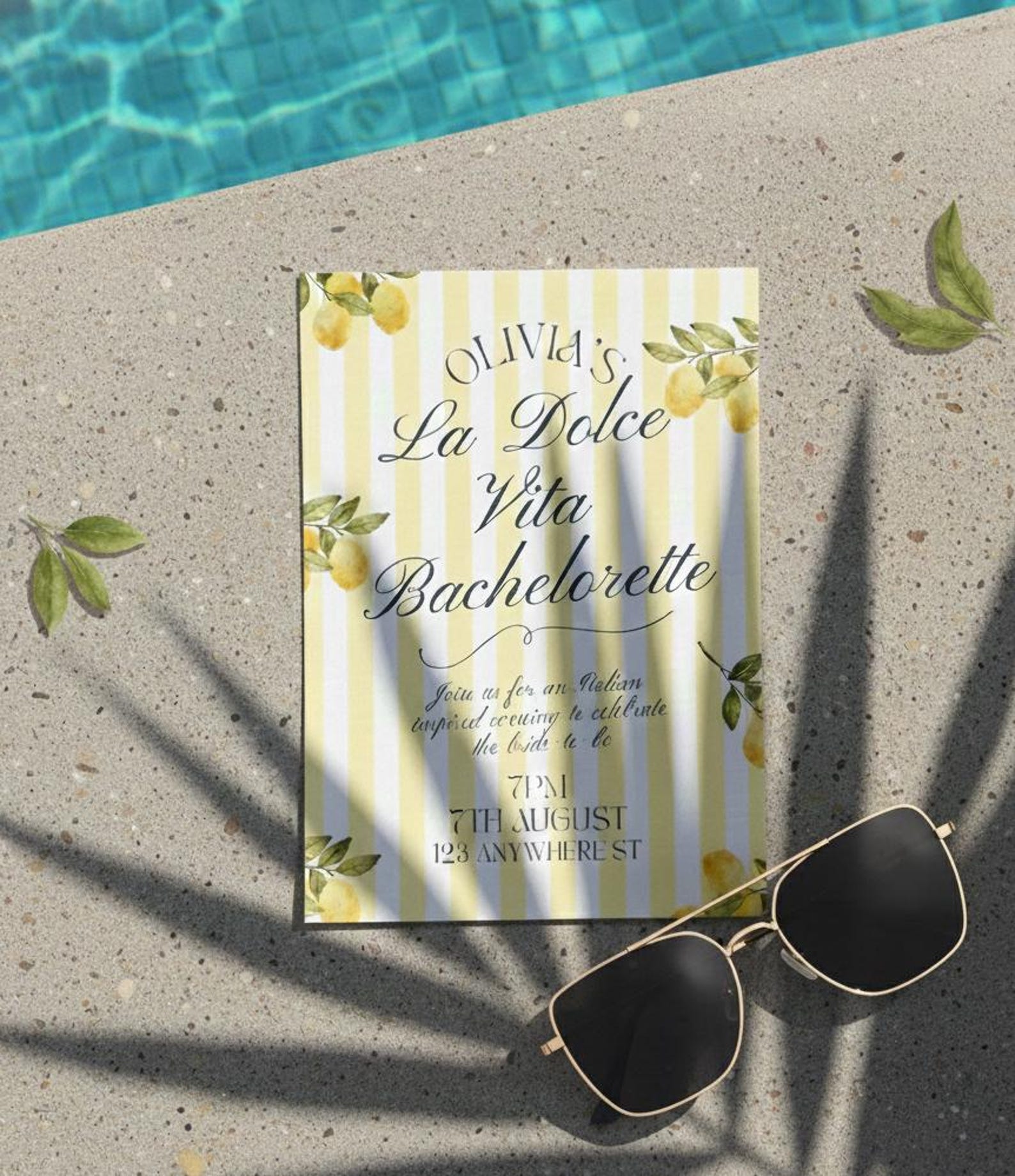 Italian Lemon Bachelorette Party Editable Invitation Template | Summer ...