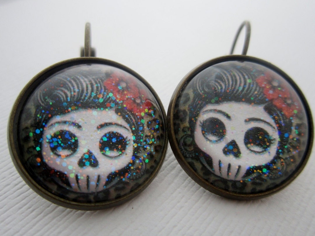 Day O' Dead Rockabilly Star Girl Star Earrings - Etsy
