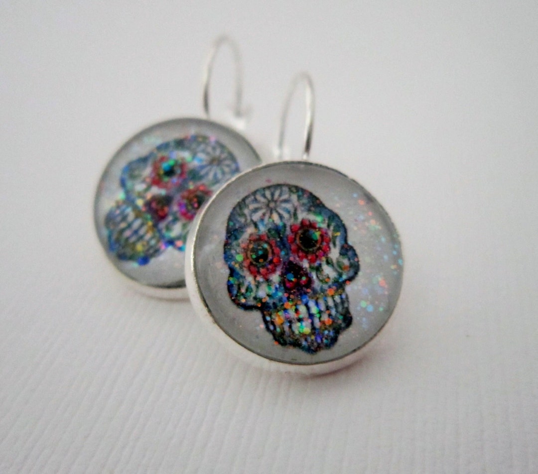Boucles d'oreilles Tiny Day O' Dead Sugar Sugar Skull - Etsy France