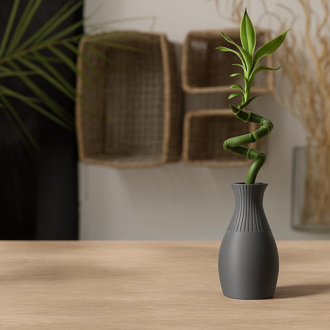 3D Printed Grey Tallo Vase | Modern Home Decor | Minimalist Design - Etsy