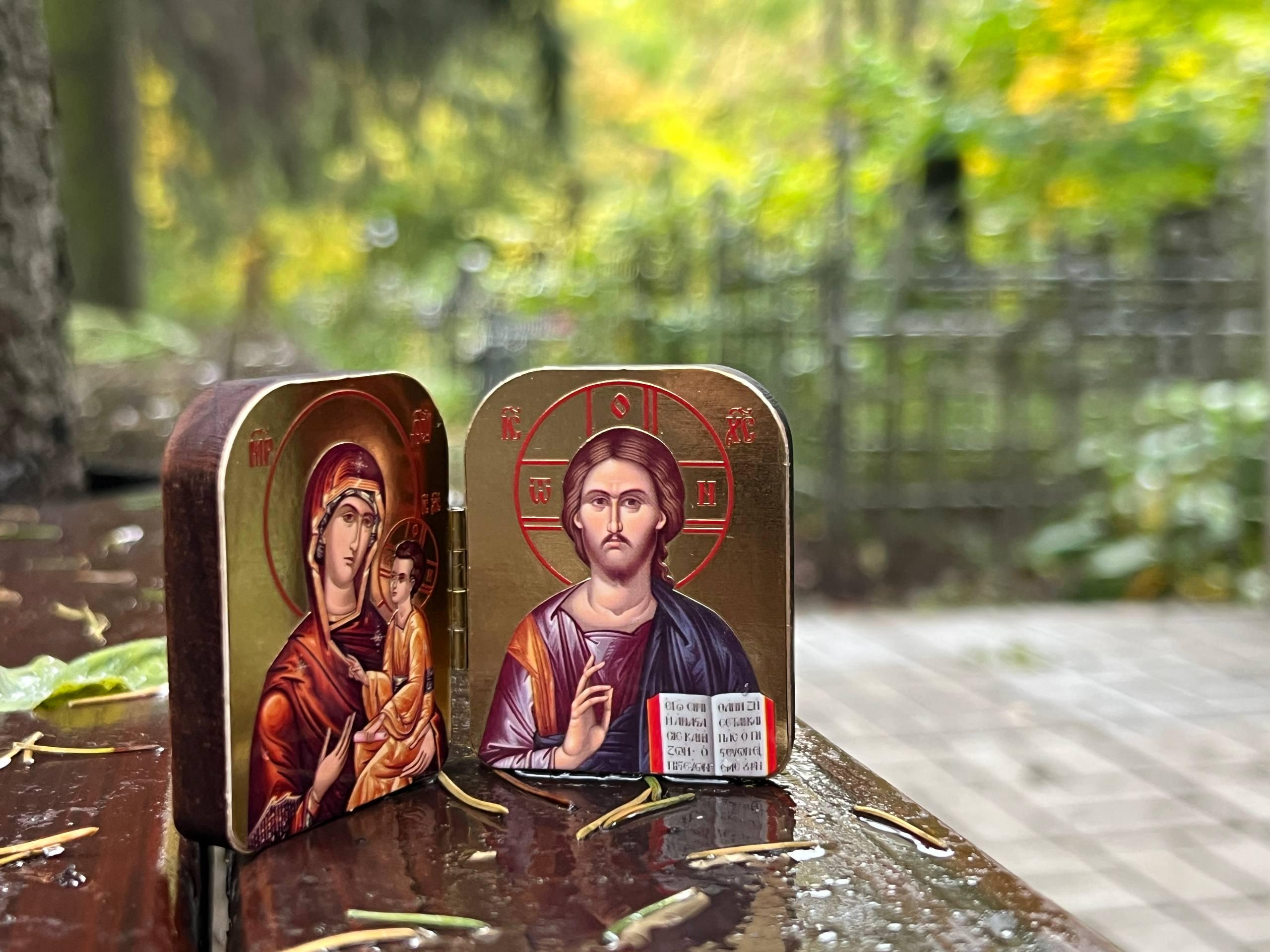 Diptych Icon of Jesus Christ and the Mother of God, 2x1.6 In - Etsy