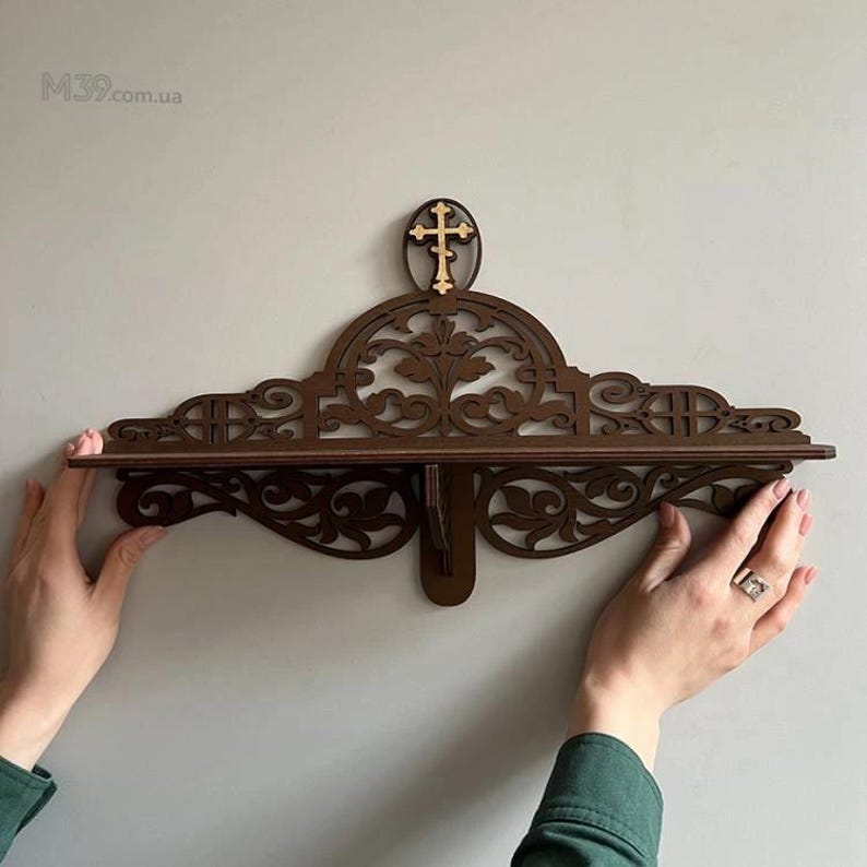 Small Wooden Icon Shelf Birch Wall, S M L Sizes, Orthodox Home Decor ...