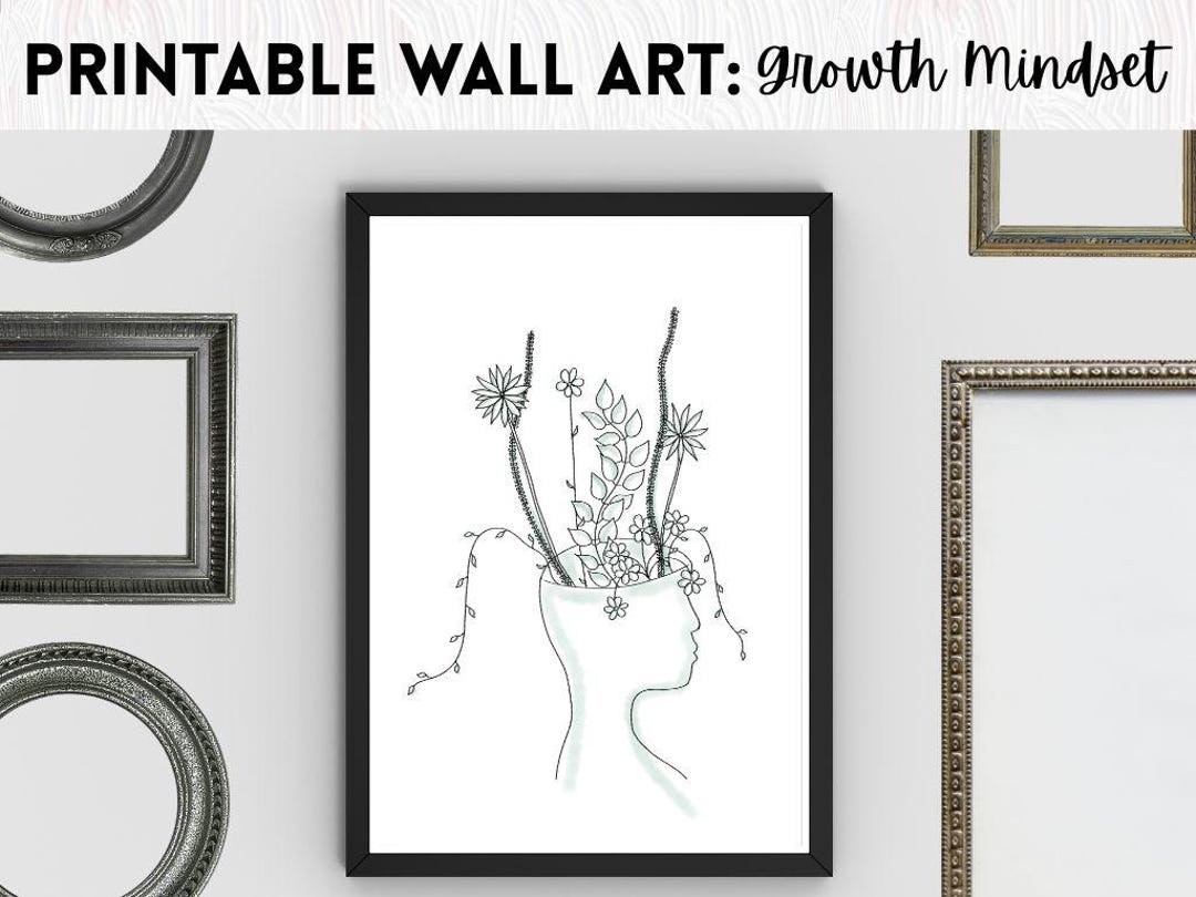 Growth Mindset - Line Art, Wall Art, Digital Print, Printable - Etsy