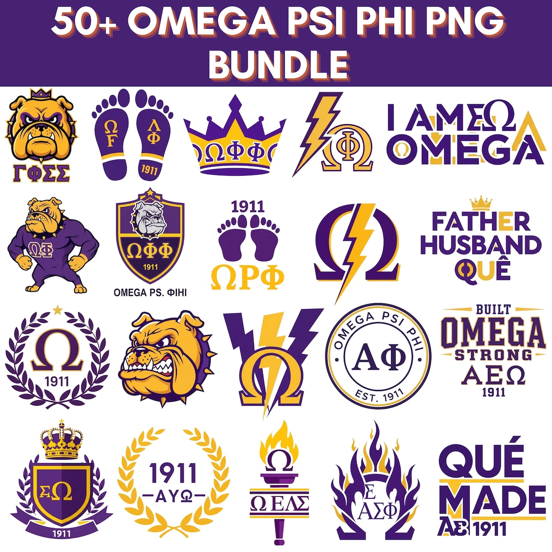 Omega Psi Phi PNG Bundle | 50+ Que Dog Fraternity Clipart | Divine Nine ...