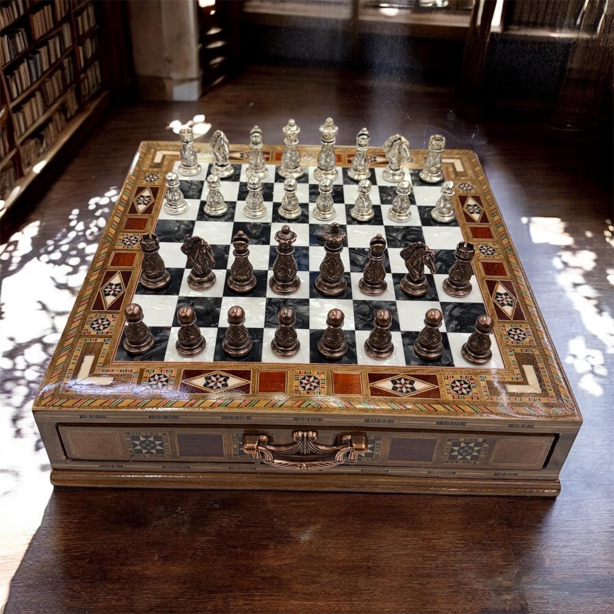 Luxury Handmade Classic Chess Set and Wooden Board - Etsy